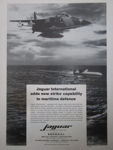 10/77 PUB DASSAULT BREGUET SEPECAT JAGUAR AGAVE RADAR MARITIME DEFENSE ...