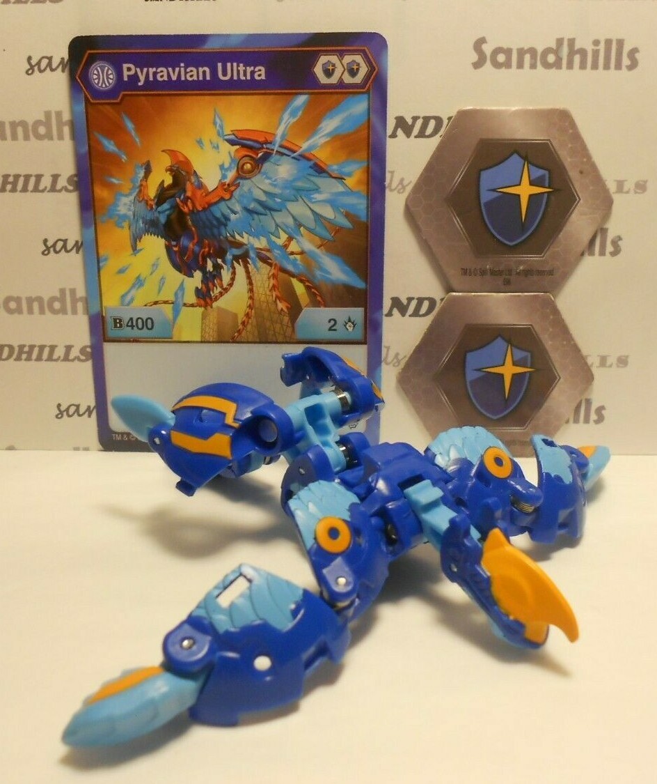 Bakugan Pyravian Ultra Blue Aquos B400 - Pyravian Ultra Card - 2 Cores ...