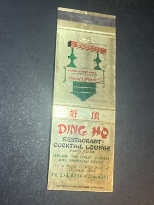Vintage Ohio Matchbook “Ding Ho Restaurant” Columbus | eBay