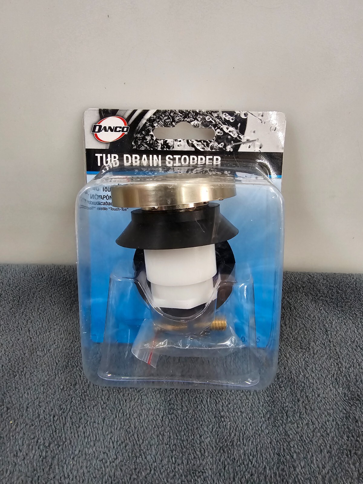 Danco. Plastic Multi-Fit Toe-Touch Bathtub Drain Stopper Brushed Nickel ...