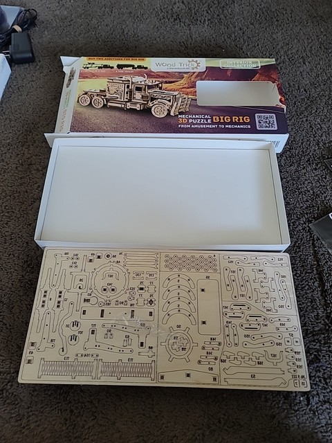 Wood Trick Big Rig Truck Mechanical Wooden 3d Puzzle Model Assembly DIY ...