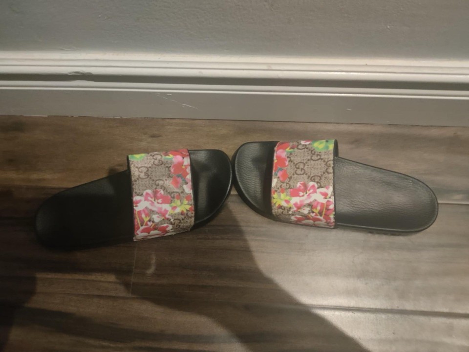 New Gucci GG Bloom Supreme Floral Slides Women’s Size 35 US 5 Authentic ...