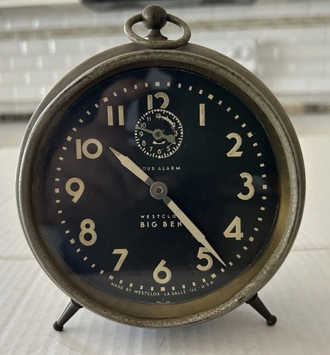 Antique 1900's Westclox BIG BEN Nickel Plated Alarm Clock Works | eBay