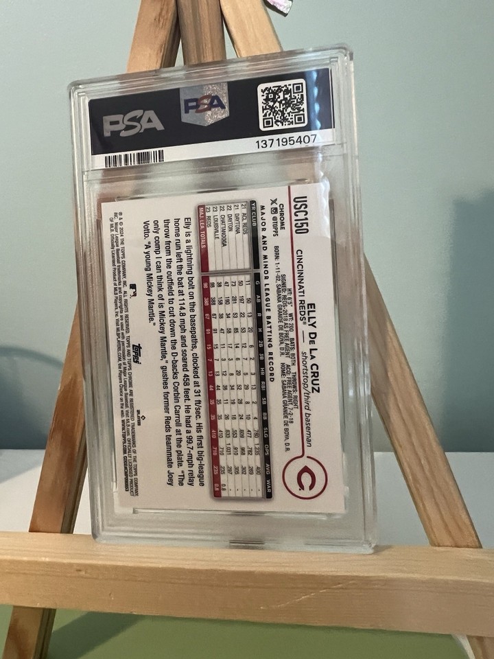 2024 Elly De La Cruz Topps Chrome #USC-150 Green Speckle/99 PSA 8 | eBay