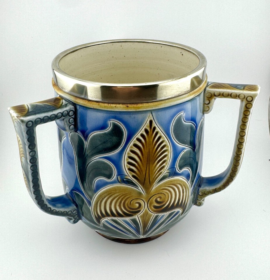 Doulton Lambeth "1884 E.E.S" "F.E.H" Signed Tyg 3 Handled Mug ...
