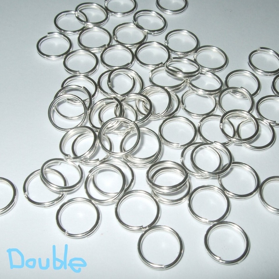 100 x SINGLE OR DOUBLE (SPLIT RING) SILVER COLOUR JUMP RINGS 4,5,6,7,8,10mm JRS1 | eBay UK