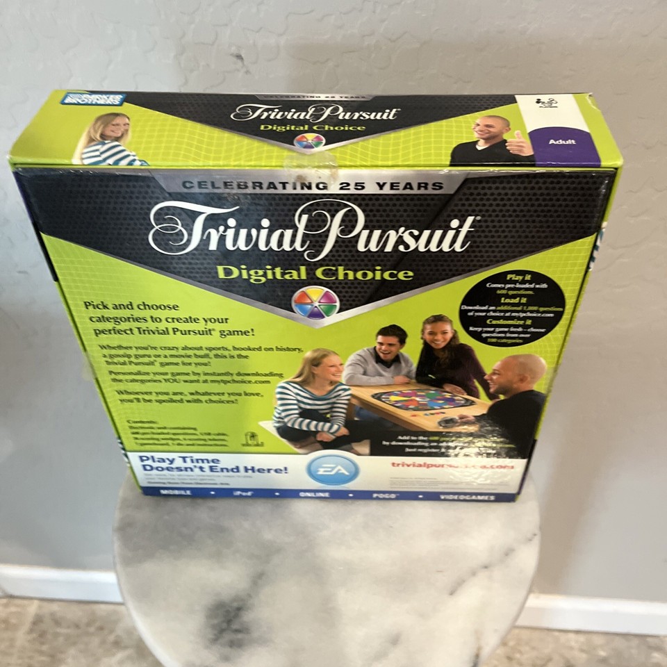Trivial Pursuit Digital-Choice Board Game By Parker Brothers New Great ...