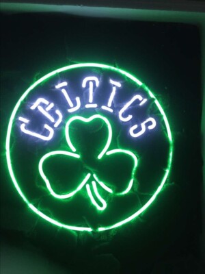 New Boston Celtics Logo 17"x17" Neon Light Lamp Sign Bar Open Display ...