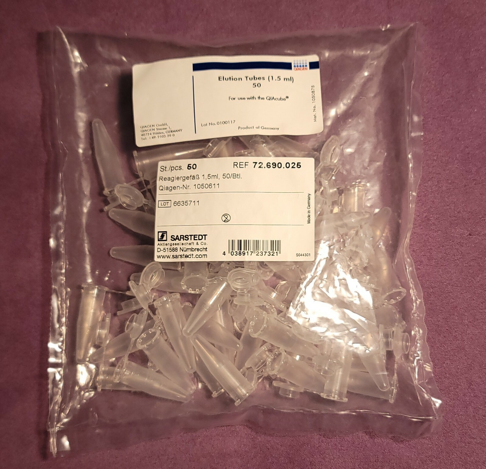 QIAGEN 1.5mL ELUTION TUBES (LOT OF 150) | eBay