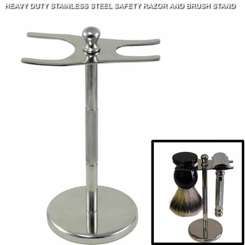 BARBER HEAVY DUTY STAINLESS STEEL SAFETY RAZOR/RAZORS & SHAVING BRUSH ...
