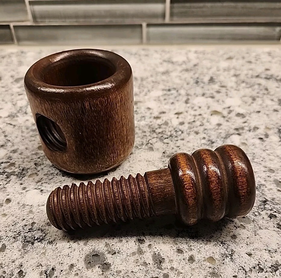 Vintage Nutcracker Solid Walnut Wood Hand Crank | eBay