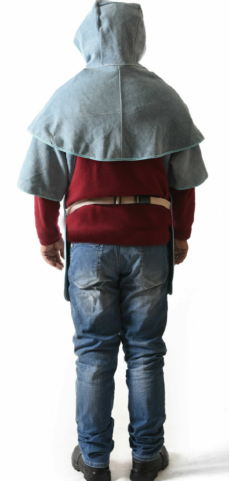 Leather Welding Hood Flame Retardant Welder Protective Cape Cover Cap ...
