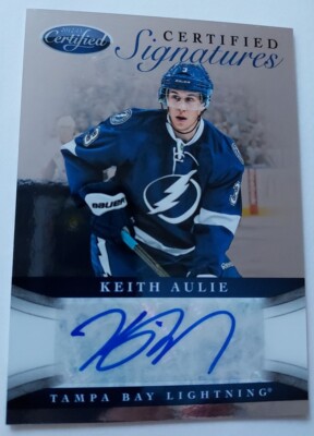 2012-13 Certified KEITH AULIE TAMPA BAY LIGHTNING Certified Signatures ...