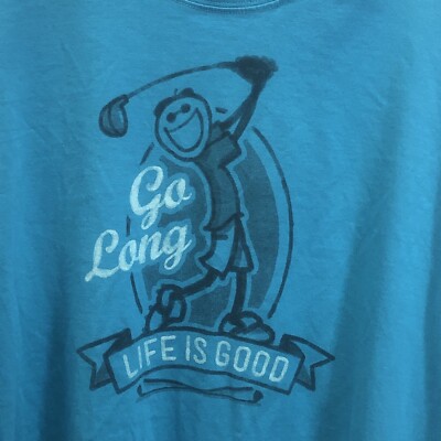Life Is Good Shirt Adult Large Teal Golf Go Long Long Sleeve Adult ...
