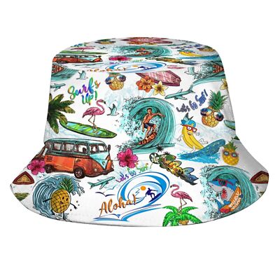 Hawaiian Bucket Hats for Women Men Packable Outdoor Travel Beach Sun ...