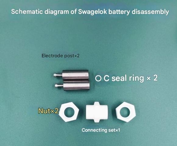 Swagelok Cell For Battery research (TC4 titanium/304 stainless steel ...