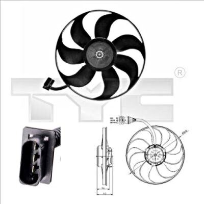 TYC Radiator Fan For VW AUDI SEAT Bora Golf Mk4 New Beetle A3 Tt 8L ...