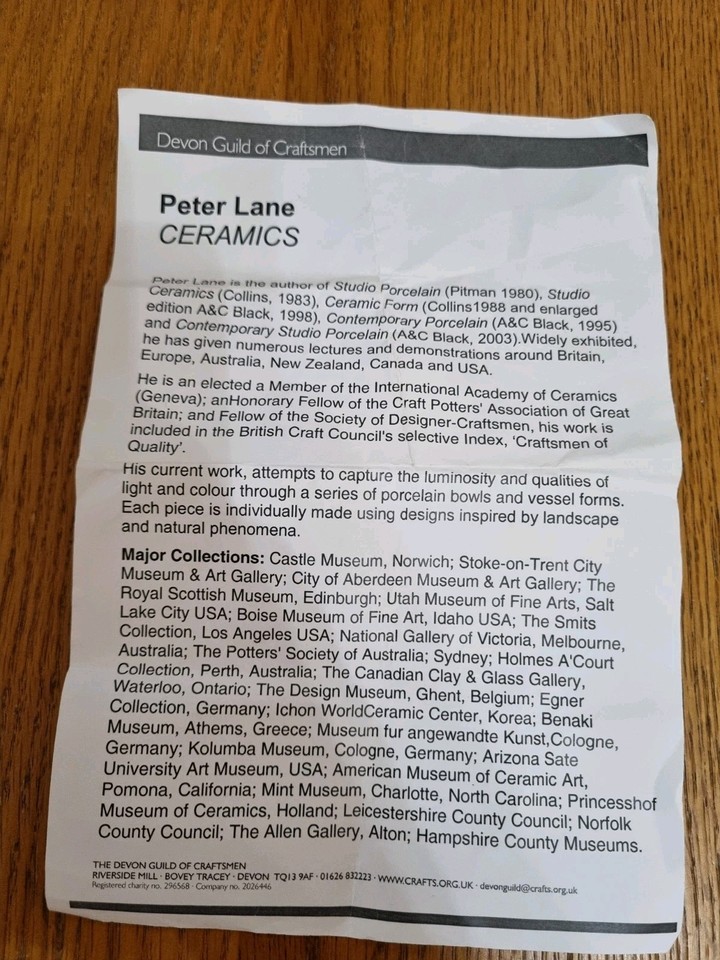 PETER LANE Sky Series Ceramic Bowl Beautiful And Collectable Porcelain ...