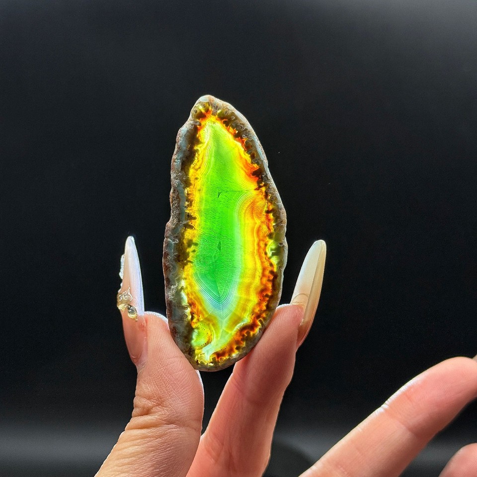 Natural Colored Lace SILK Banded Agate Slab/Slice Agate Reiki 15.3G ...