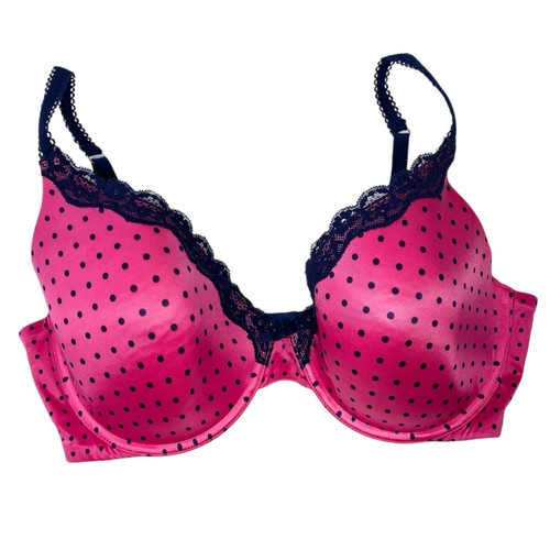 AERIE Sofie Polka Dot Bra Size 38D Underwire Padded Lace Trim Pink | eBay