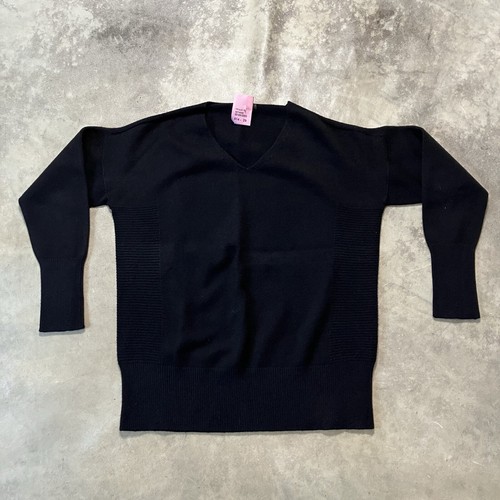 Natacha Paris Sweater Womens Size Medium Black Neck Dolman Sleeve Basic ...
