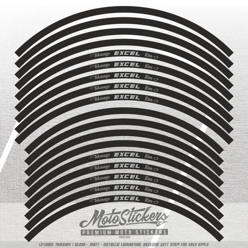 EXCEL RIM DECALS GRAPHICS STICKERS (silver chrome logos 1.) | eBay