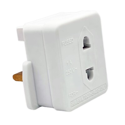 Shaver Adaptor Fused Plug EU 2 Pin to UK 3 Pin Adapter for Shaver ...