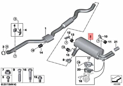 Genuine BMW F34 320i 320iX Hatchback Rear Silencer 18308643267 | eBay