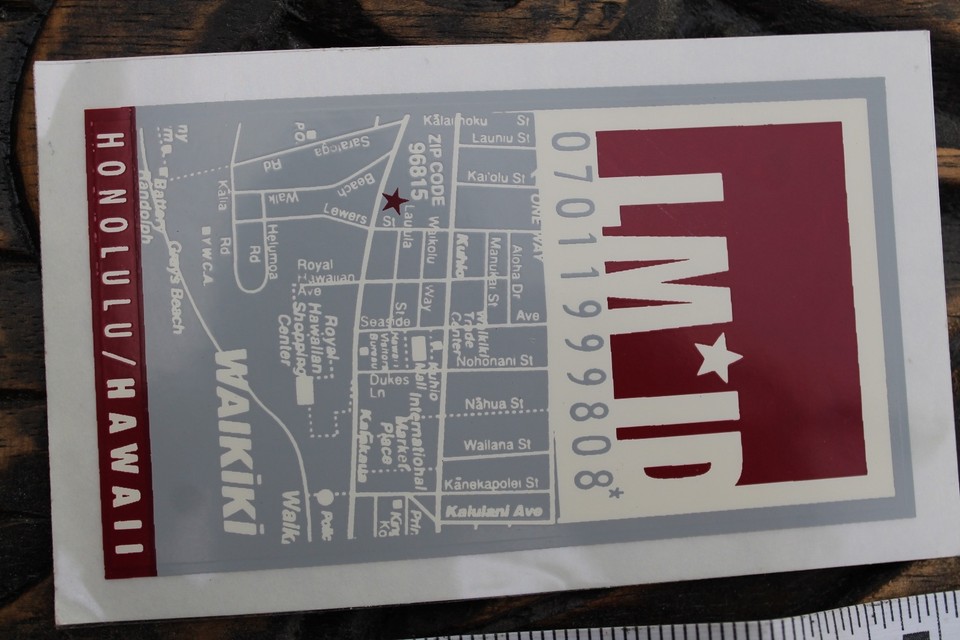 LOCAL MOTION Hawaii Honolulu Waikiki Surfboards Vintage Surfing STICKER ...