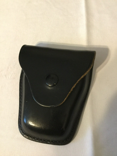 Vintage Jay-Pee Leather Handcuff Belt Case Holder Pouch Solid Black w ...