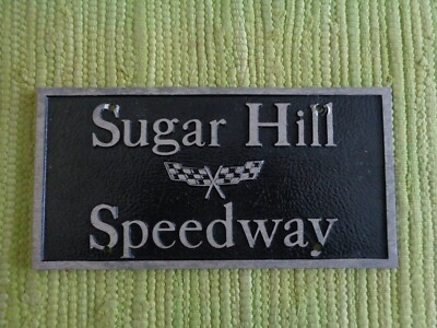 Vintage SUGAR HILL SPEEDWAY Cast Aluminum Car Club Plaque Go Cart Race ...