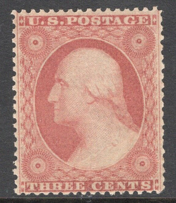 1857-1861 US SC 26 3c George Washington Dull Red, Type III, MVLH OG ...