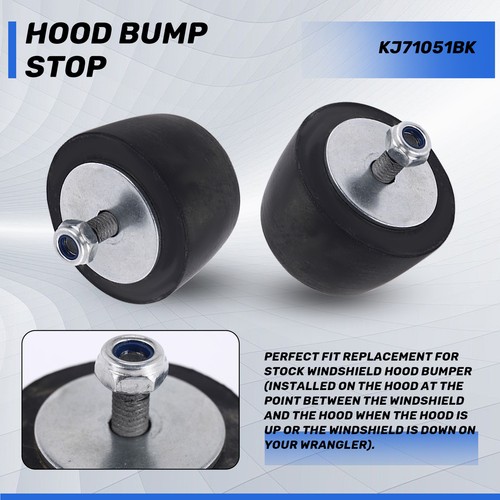 2Pcs Black Rubber Bumper Cushion Hood Bump Stop Replacement for YJ 2182 | eBay