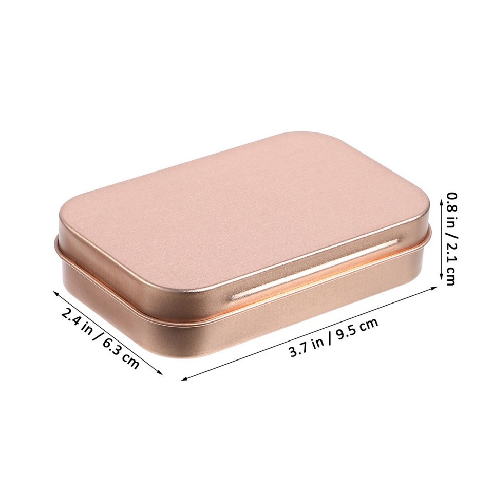 5Pcs Tin Box Hinged Lid Portable Rectangular Container Small Accessory ...