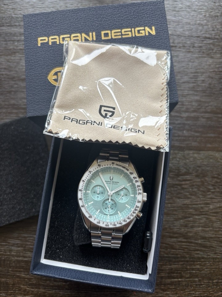 Mint PAGANI DESIGN PD-1701 V5 Moon Watch Sky Blue Chronograph Seiko ...