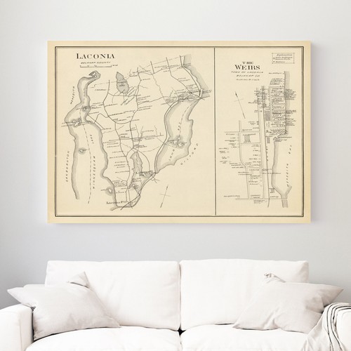 Old Map of Laconia, NH 1892 - Vintage Laconia New Hampshire | eBay