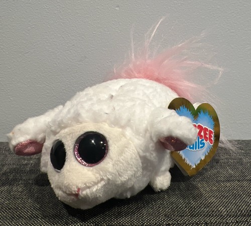 Fuzzee Tails Beau 5” Plush Sheep with Pink Tail Stuffed Animal - New w ...
