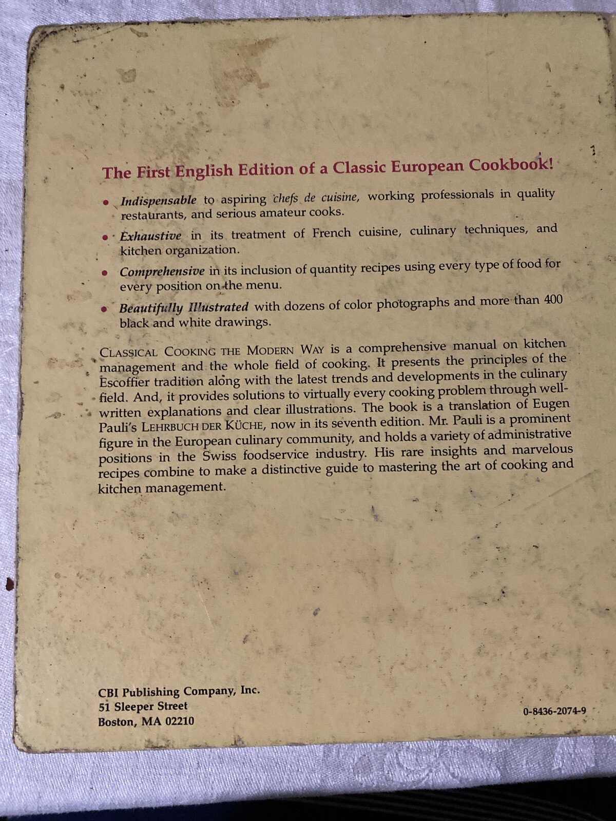 Classical Cooking The Modern Way Eugen Pauli Hardcover Book 1979 | eBay