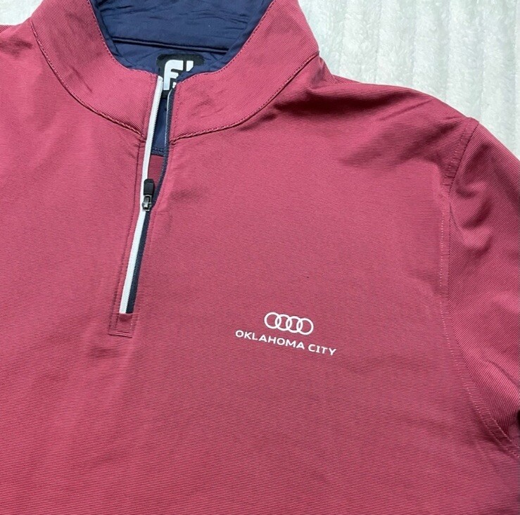 FootJoy FJ Long Sleeve Quarter Zip Pullover Burgundy Red Navy Size ...