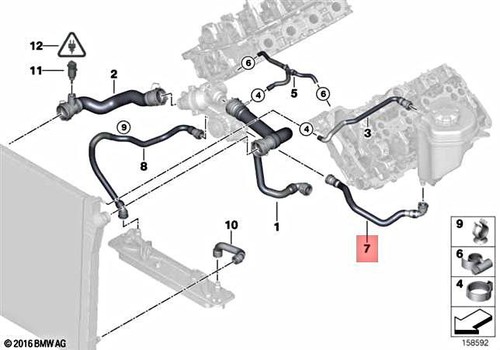 Genuine BMW E70 X5 Radiator Coolant Hose OEM 17127536232 | eBay