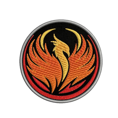 Phoenix Crest Patch Embroidered Iron-on Applique Geeks Gamers Military ...