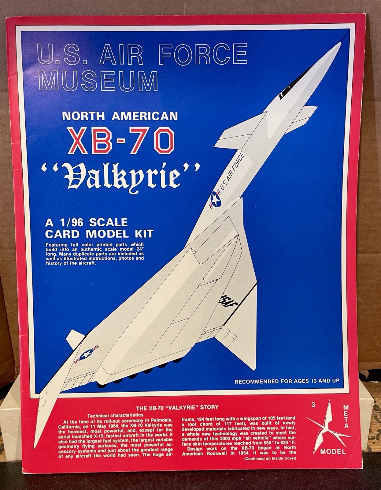 US Air Force Museum XB-70 Valkyrie 1/96 Rare Cut Out Cardboard Model ...