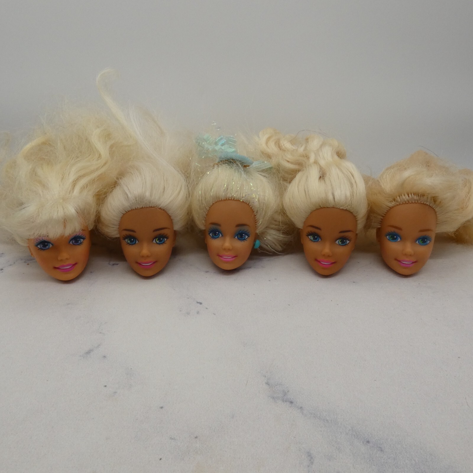 Barbie Doll Head Lot of 5 Heads SuperStar Long Blonde 80s 90s Mattel ...