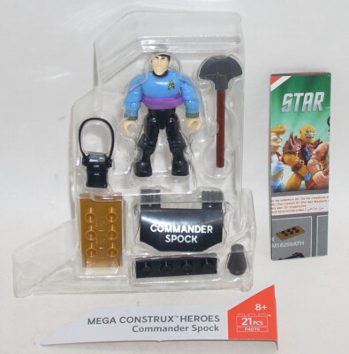 Mega Construx Hereos COMMANDER SPOCK 2" Mini Figure Complete Series 2 ...