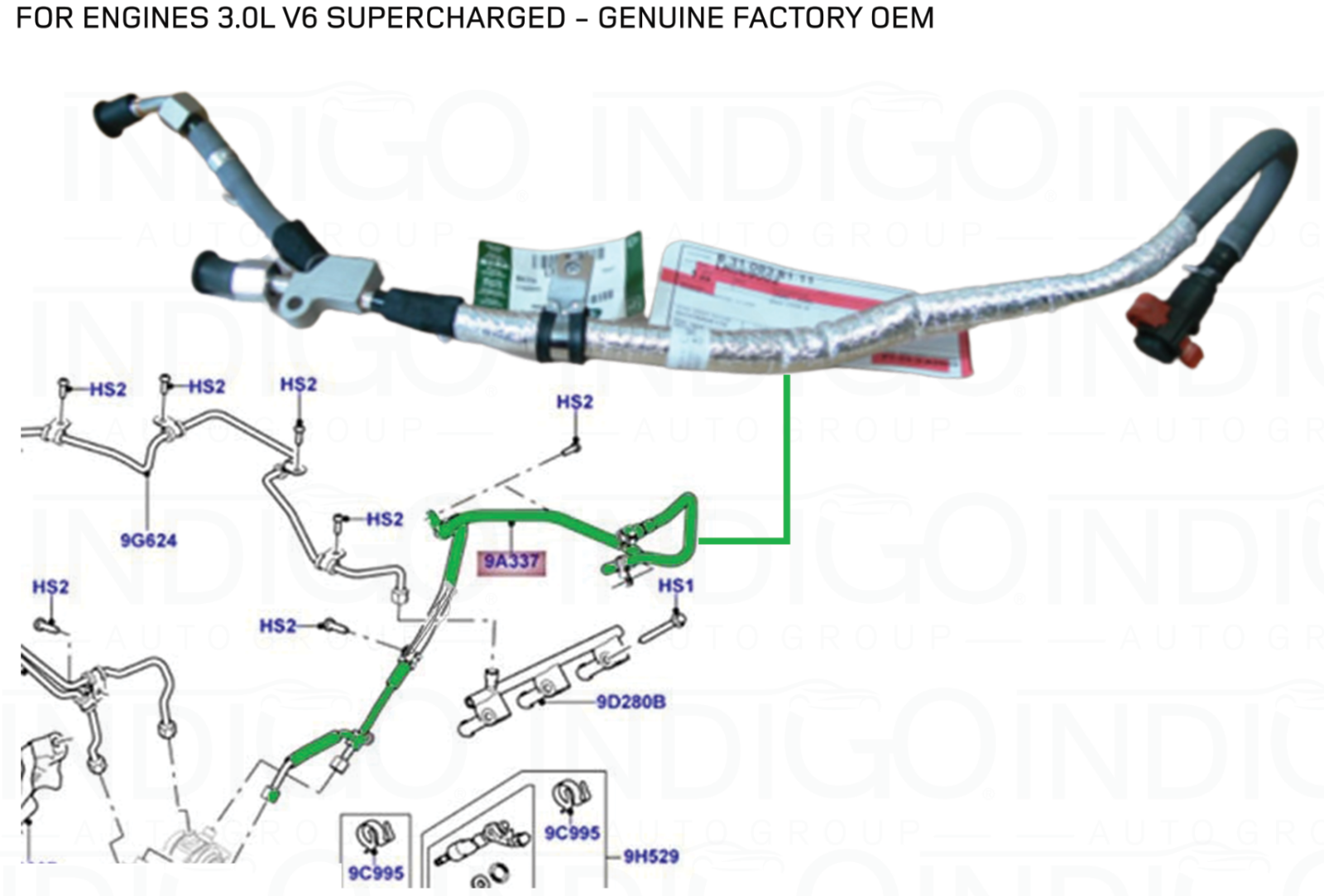 GENUINE FACTORY OEM LAND ROVER FUEL PRESSURE PIPE LR4 3.0L V6 SC 10-13 ...