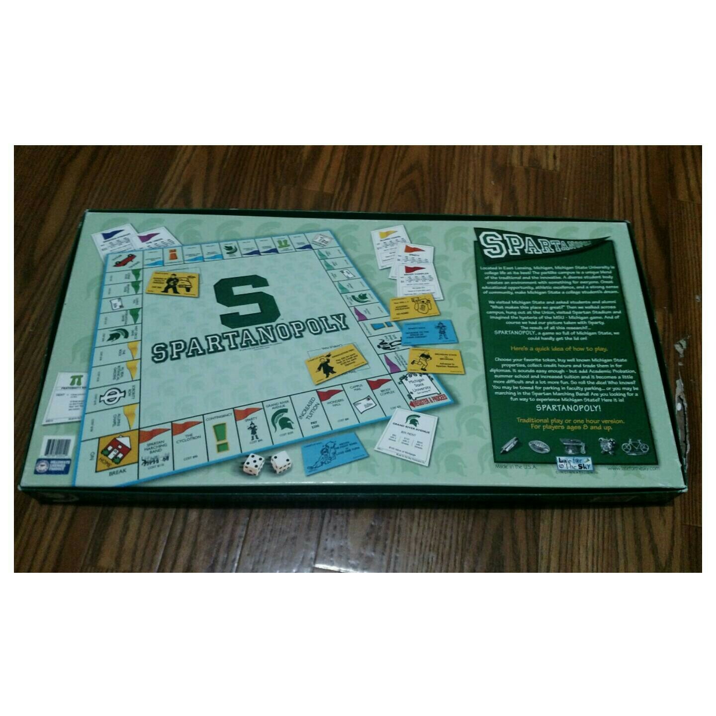 Spartanopoly Michigan State University MSU Monopoly Board Game Spartan ...