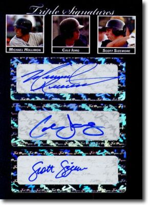 Michael Hollimon * Cale Iorg * Scott Sizemore Autograph Rookie BLACK ...