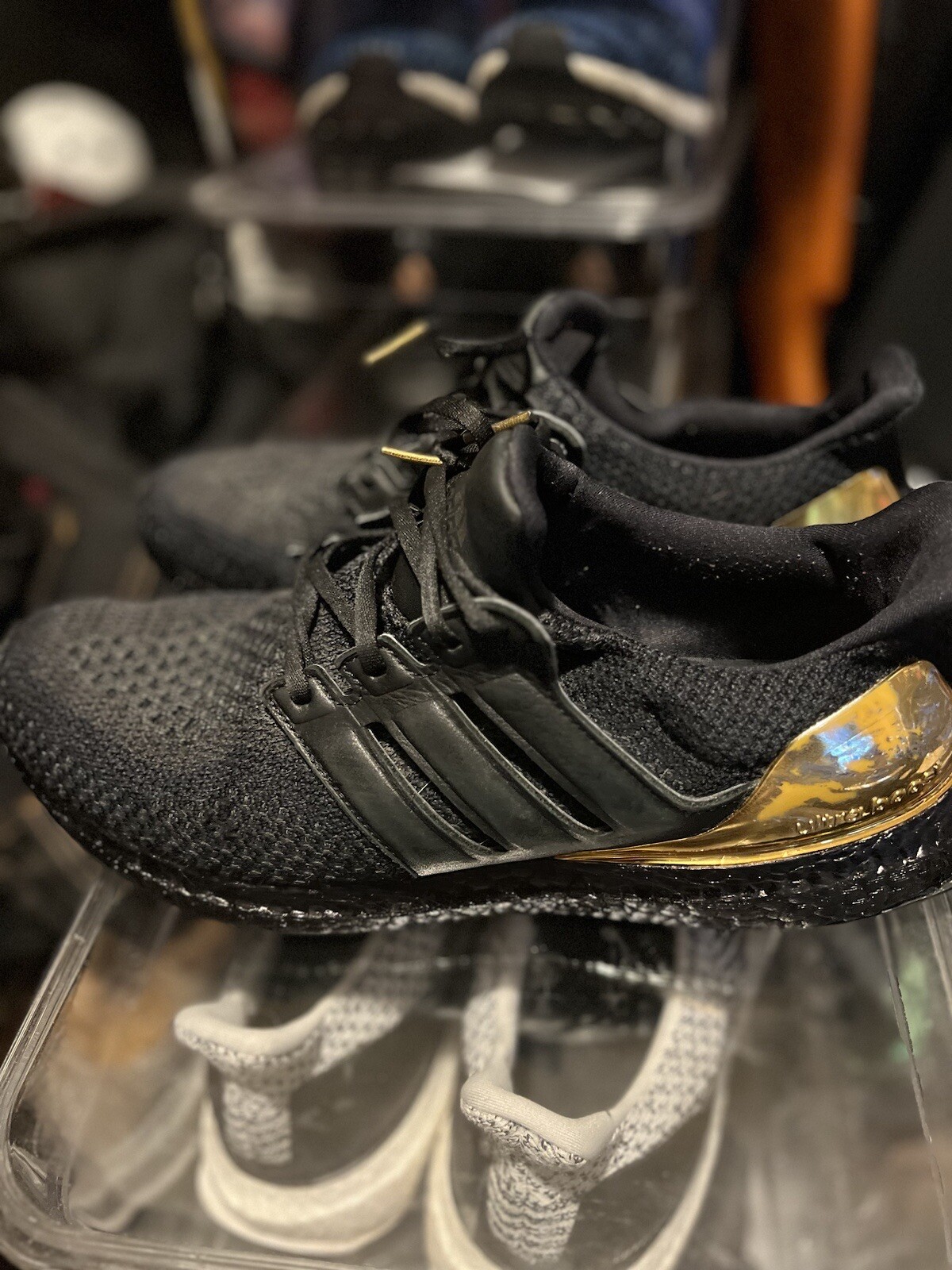 Adidas miadidas ultra boost custom Black Gold Size 11.5 Ultraboost | eBay