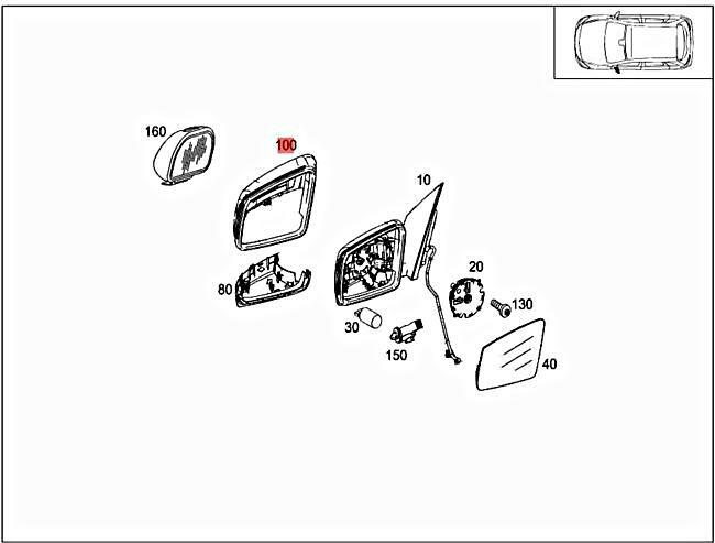 Genuine MERCEDES BBDC W242 C117 W176 Mirror housing 24681101009191 | eBay