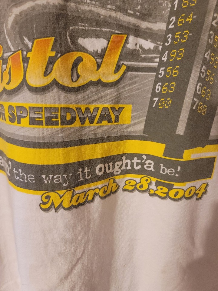 vintage t shirt Nascar 2004 Bristol Motor speedway SINGLE STITCH BANGER ...